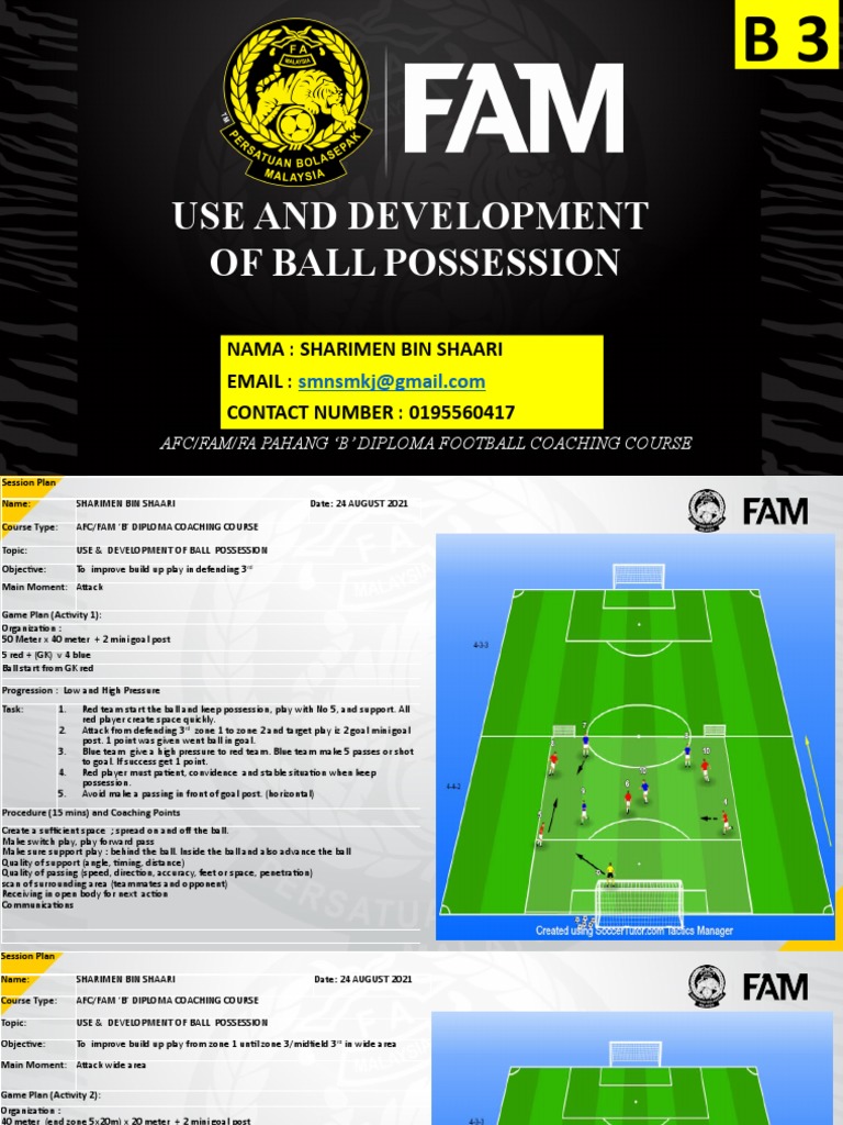 Ball Possession Training Session Plan | PDF | Forward (Association ...