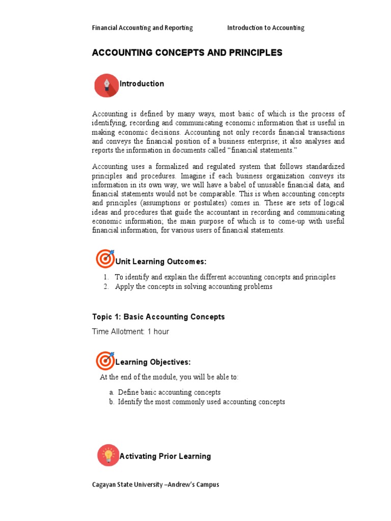 Accounting Concepts and Principles | PDF | International Financial ...
