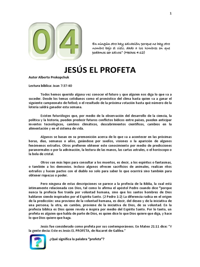 Jesús: El Profeta de Dios | PDF | Jesús | Profeta