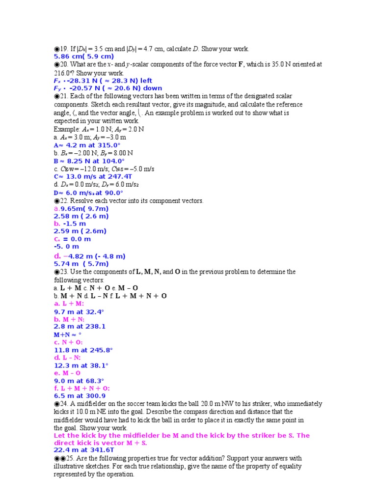 Chapter 4 Answers | Download Free PDF | Euclidean Vector | Linear Algebra