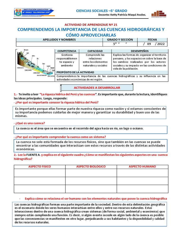 ACT 21 CCSS 5 MAQUItr | PDF | Agua | Cuenca de drenaje