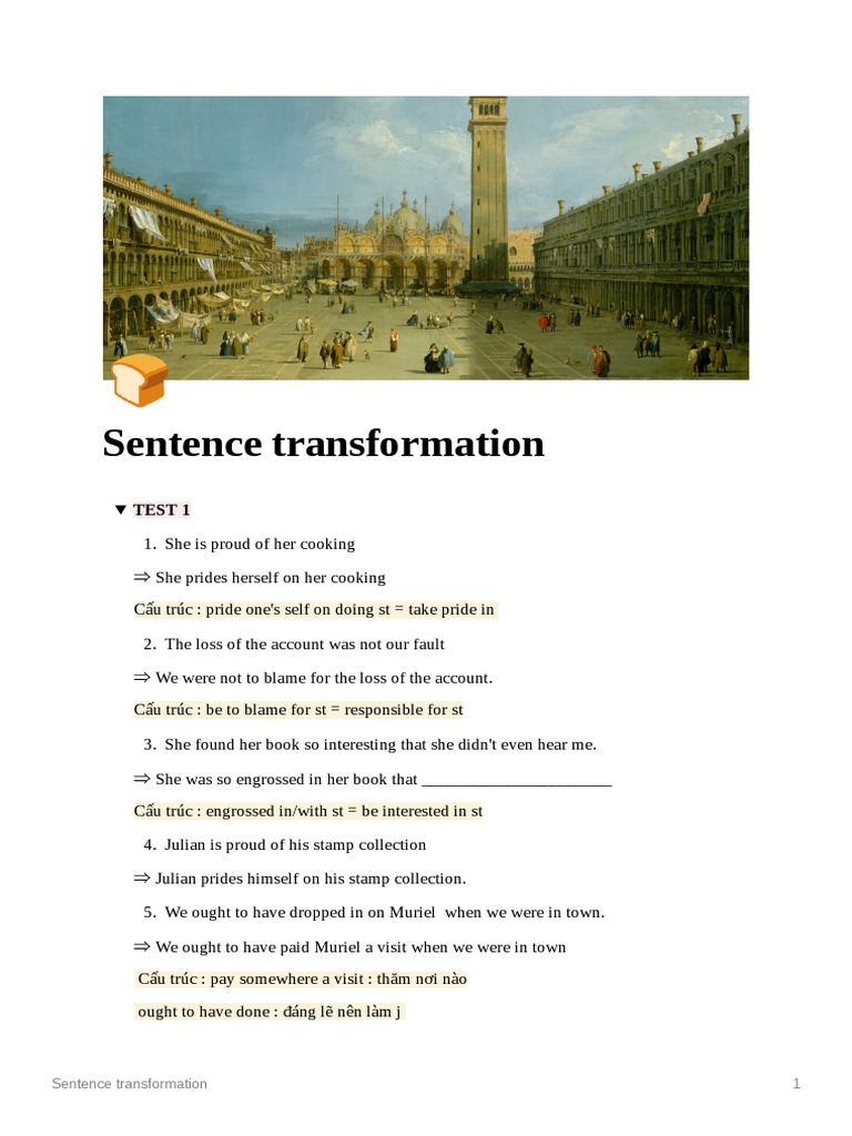 Sentence Transformation | PDF