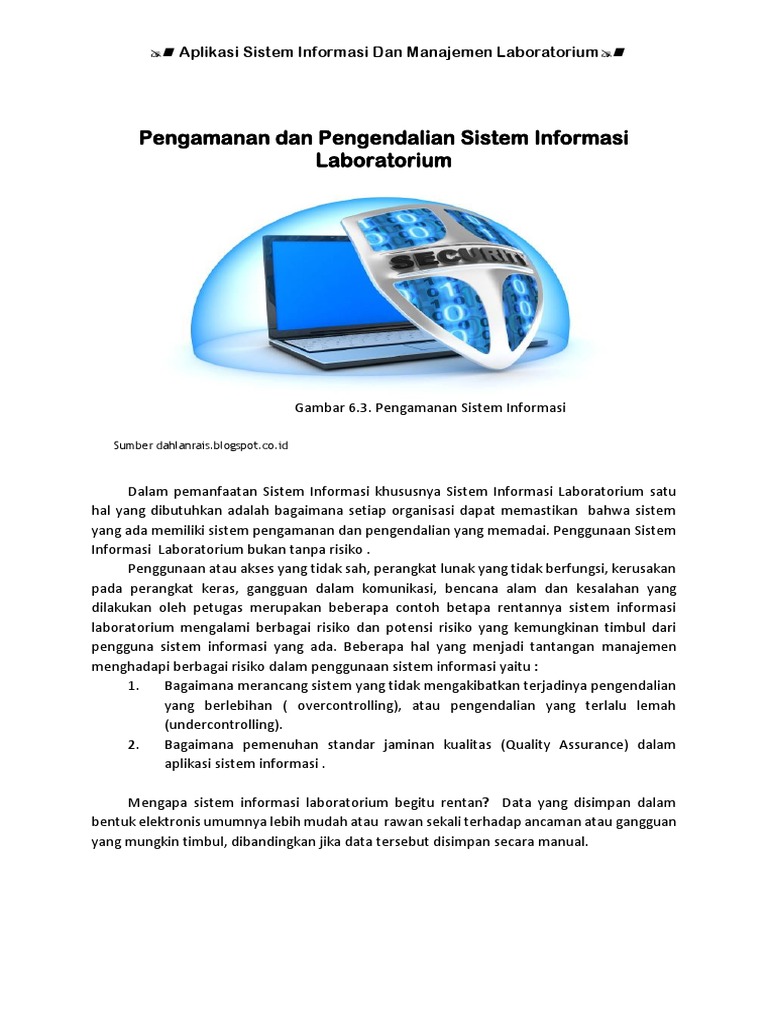 Pengamanan Sistem Informasi Laboratorium | PDF