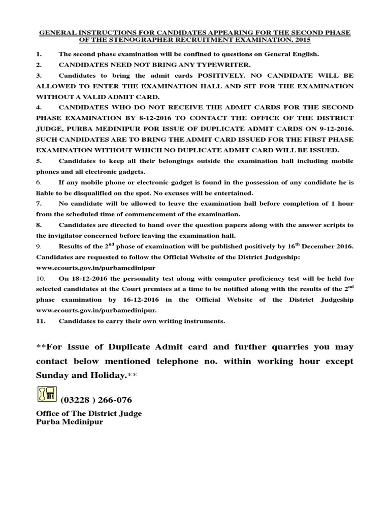 General Instructions | PDF