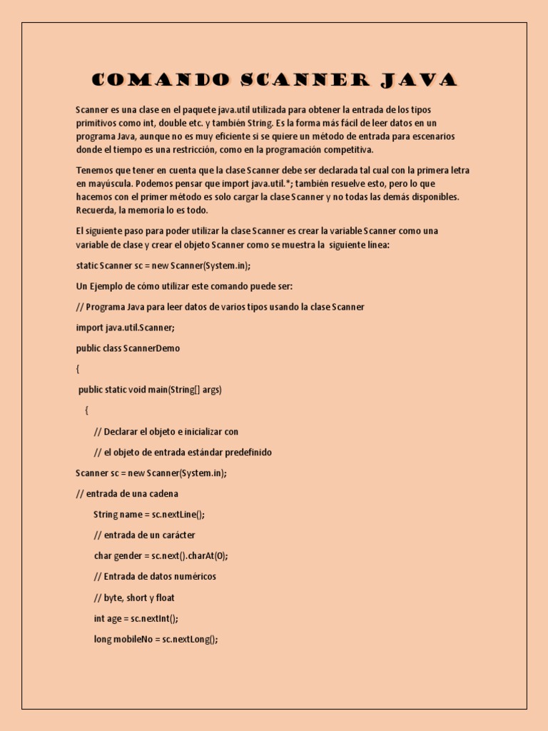 Scanner Java Pdf