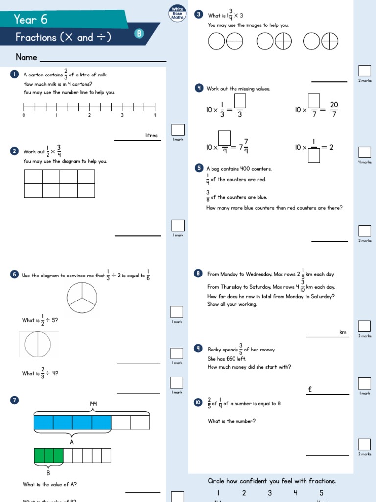 WRM Y6 Autumn b3 Fractions Assessment B | PDF