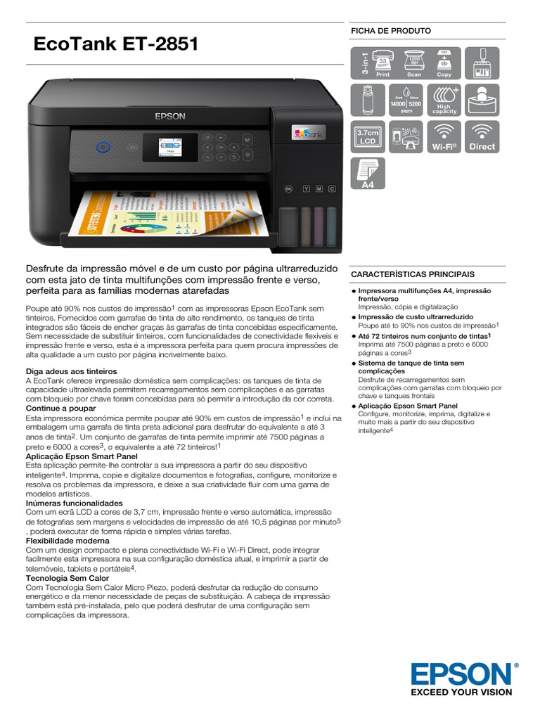 Ecotank Et 2851 Datasheet | PDF