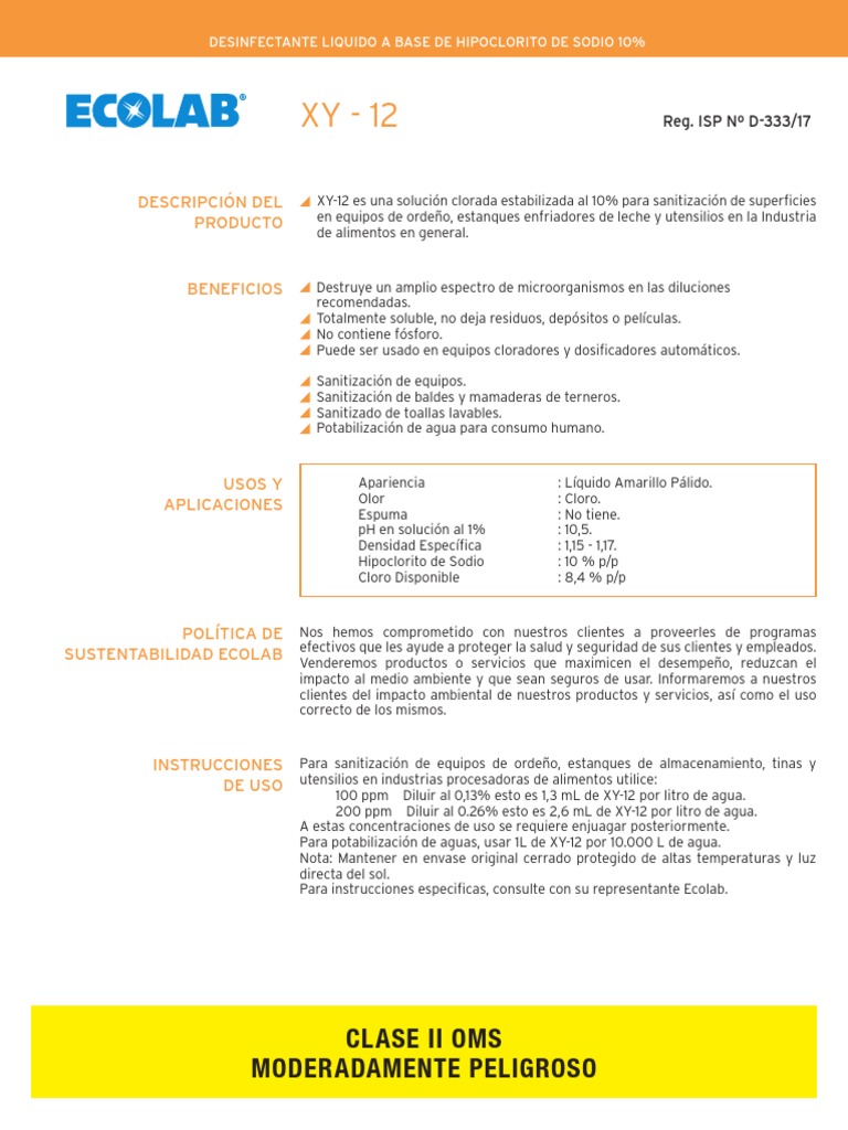 FT Xy-12 | PDF | Agua | Cloro