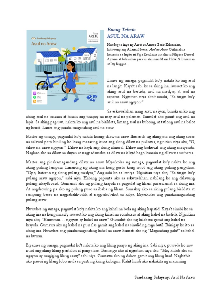 02 Asul Na Araw Buong Teksto 2 | PDF