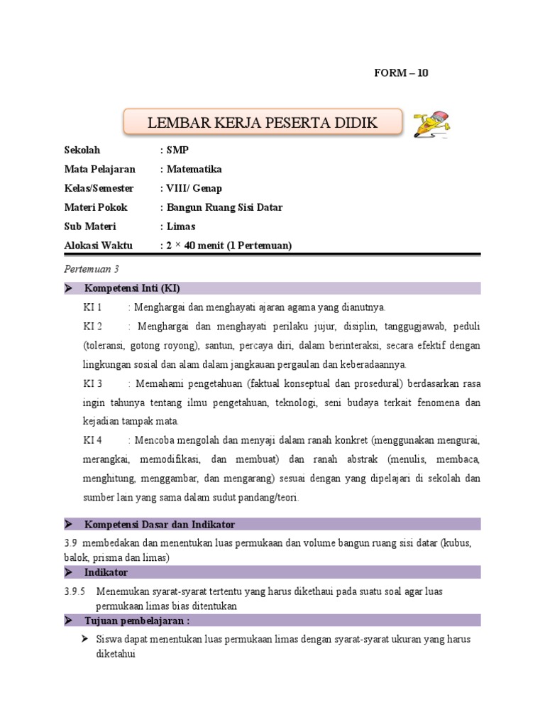 LKPD Limas | PDF