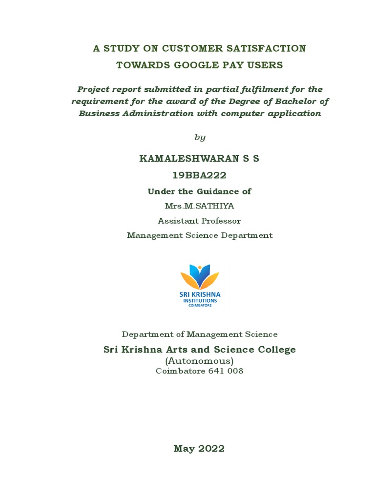Customer Satisfaction with Google Pay | PDF | Financial Technology | Finance & Money Management