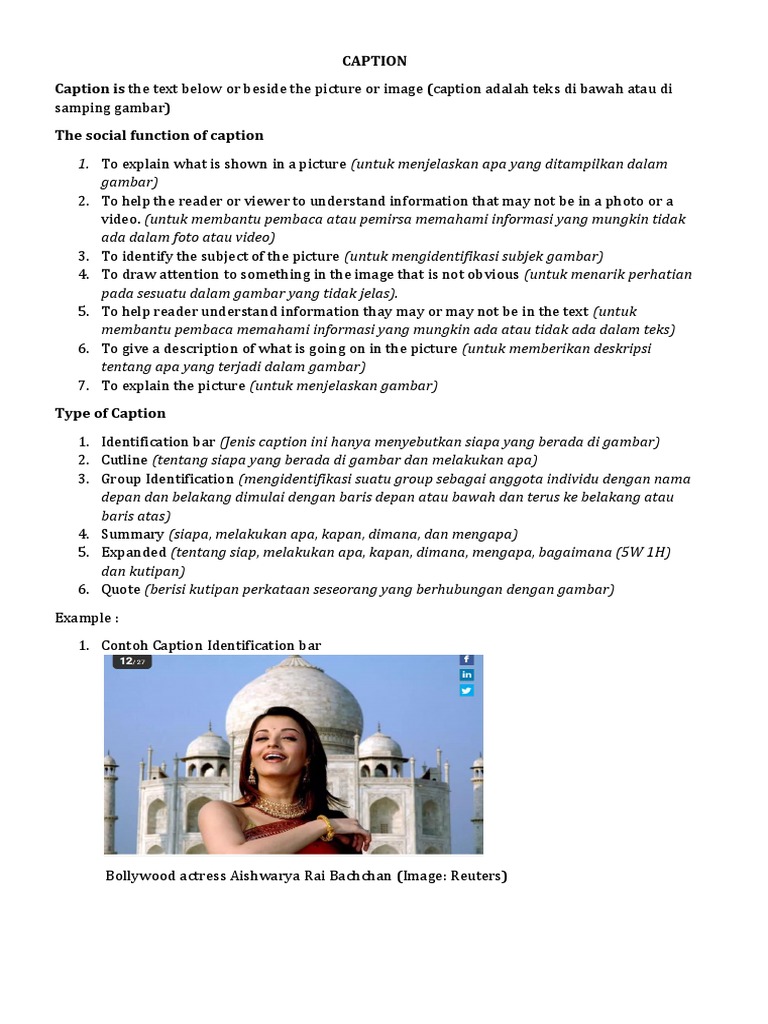 CAPTION Catatan | PDF