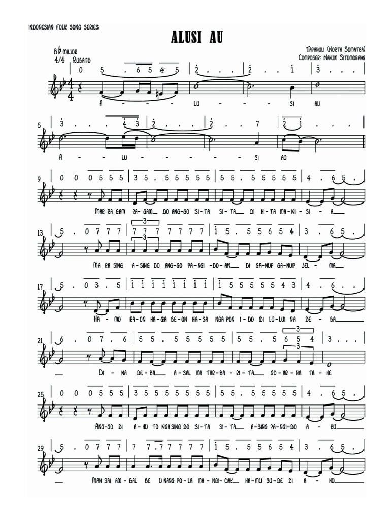 Not Lagu Daerah | PDF