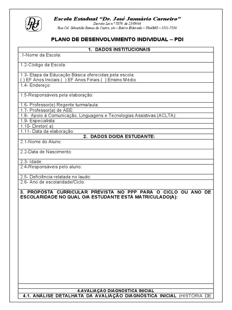 PDI Escola Estadual Dr. José Januário Carneiro | PDF | Superdotados | Lição