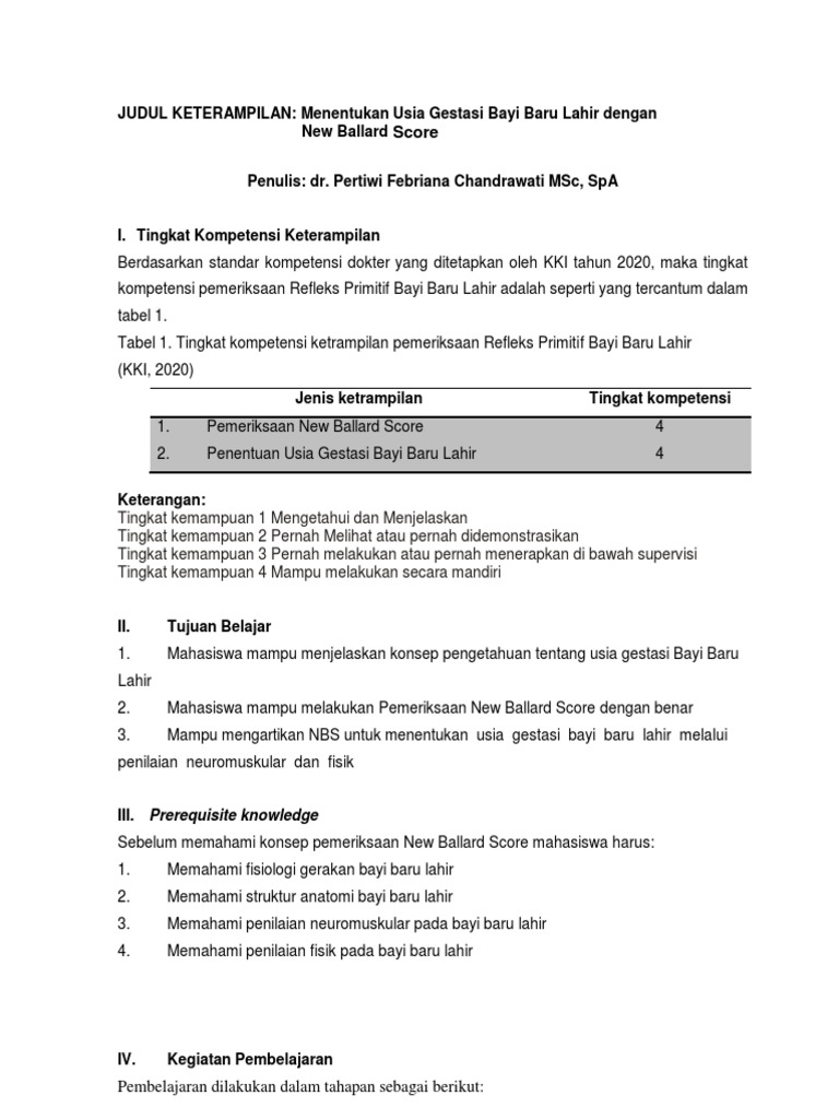Determining Gestational Age in Newborns Using the New Ballard Score | PDF