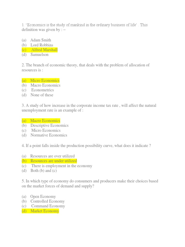 Economics Multiple Choice & True/False Quiz | PDF | Supply And Demand ...