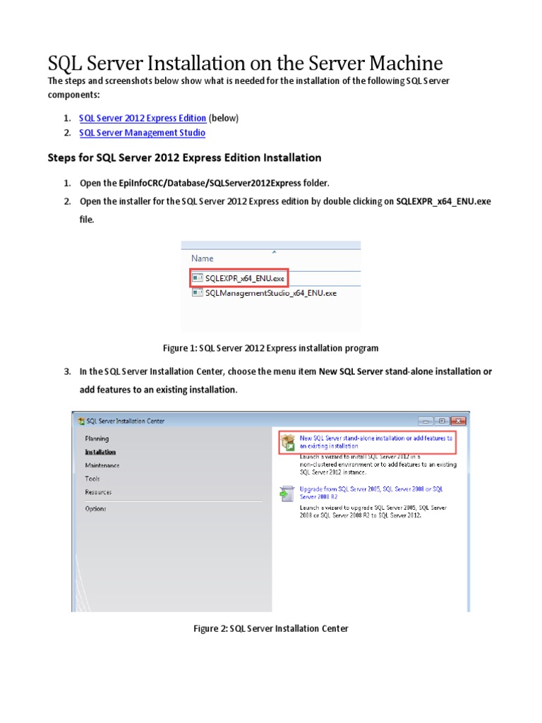 Sql Server Installation Instructions Pdf Microsoft Sql Server Databases