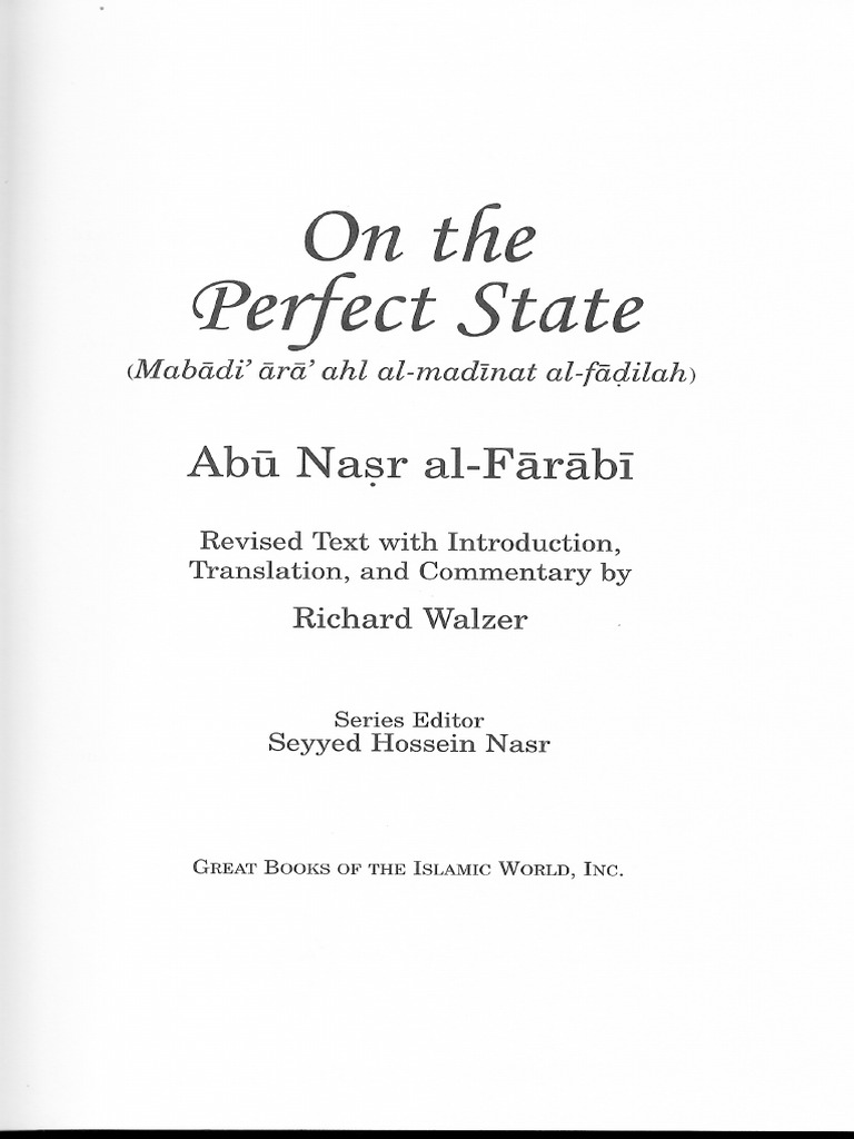 Al Farabi - On The Perfect State Fall 2017 | PDF | Classics
