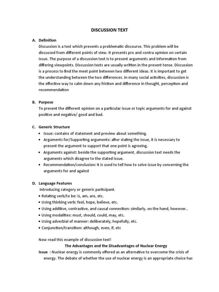 Discussion Text | Download Free PDF | Distance Education | Argument