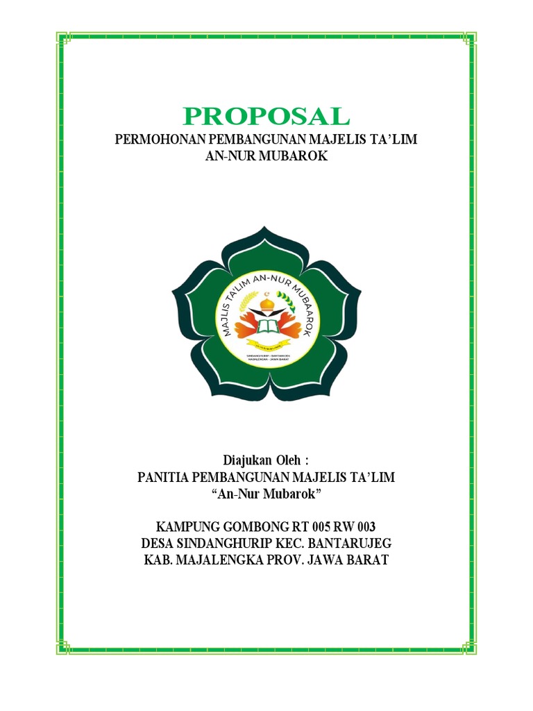 Proposal Pembangunan Majelis Ta'lim | PDF