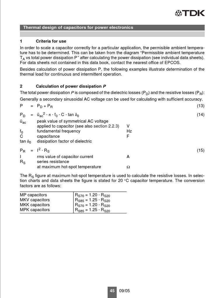 Thermal Capacitor Design for Power Electronics | PDF | Capacitor ...