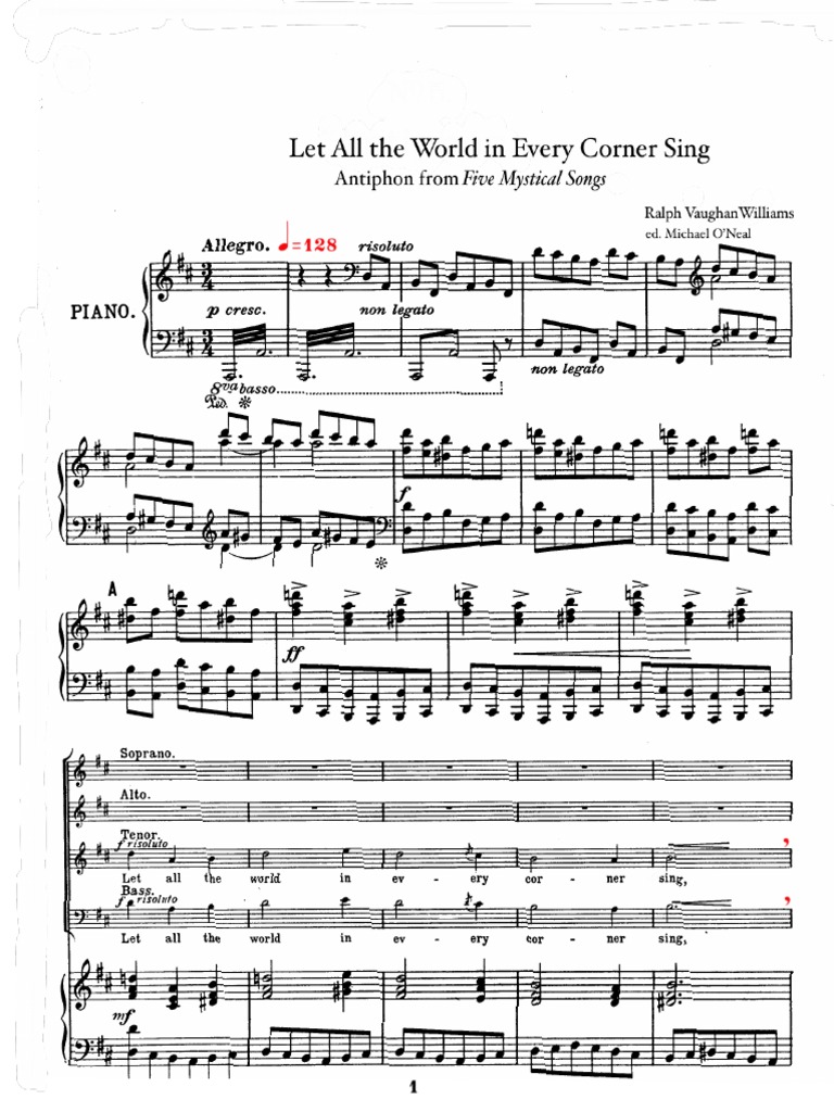 Let All The World in Every Corner Sing Antiphon | PDF