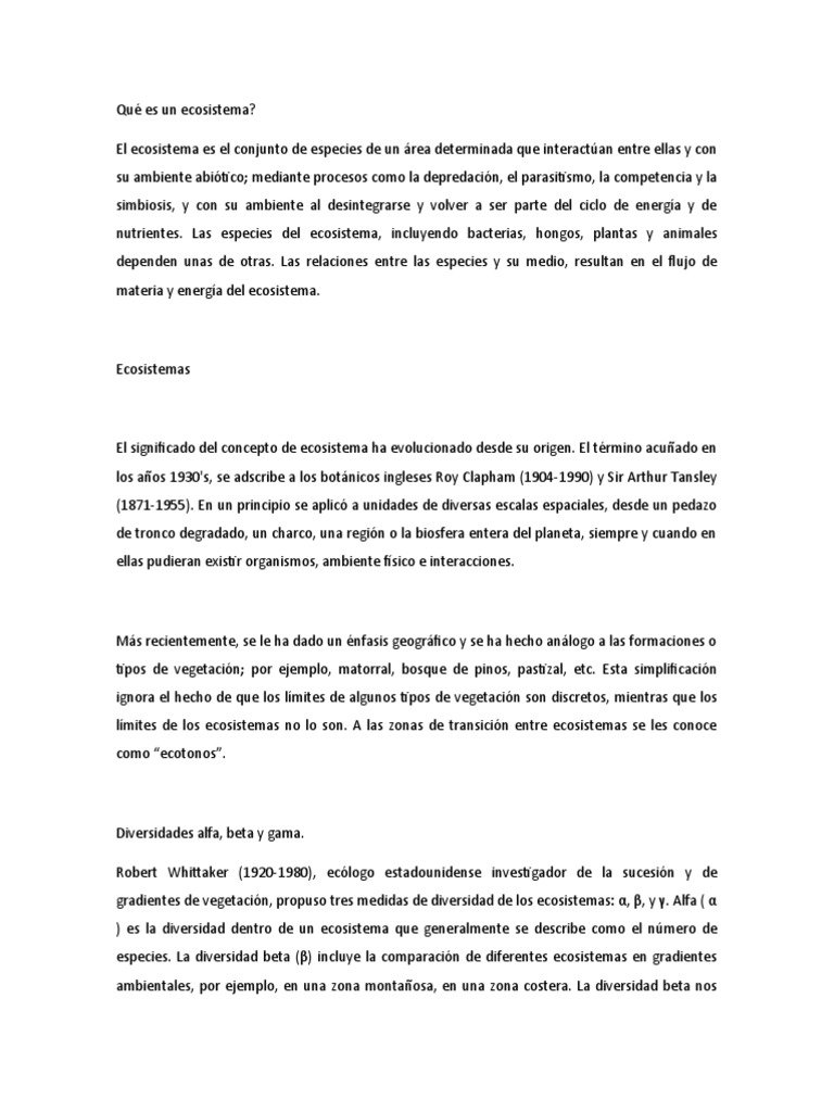 Qué Es Un Ecosistema | PDF | Ecosistema | Ciencias sociales ambientales Qué Es Un Ecosistema | PDF | Ecosistema | Ciencias sociales ambientales