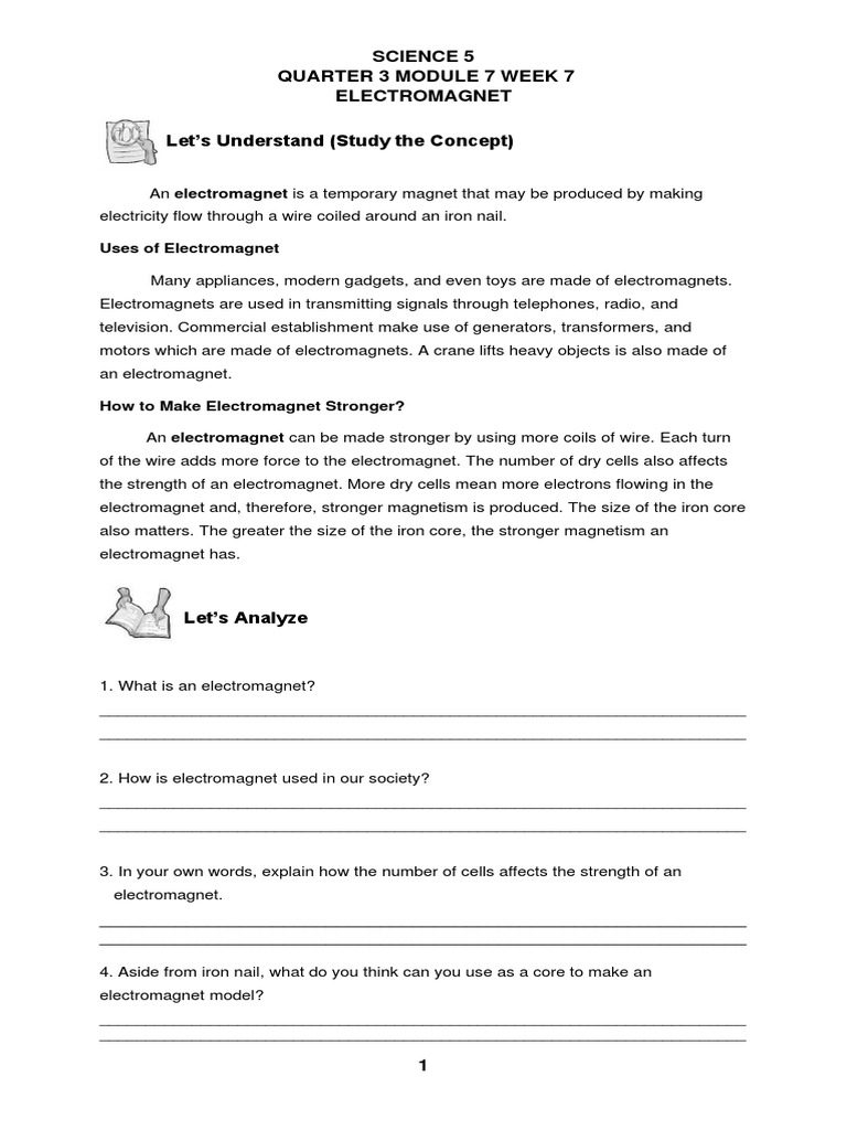 Science 5 Quarter 3 Module 7 Week 7 Electromagnet Let's Understand ...