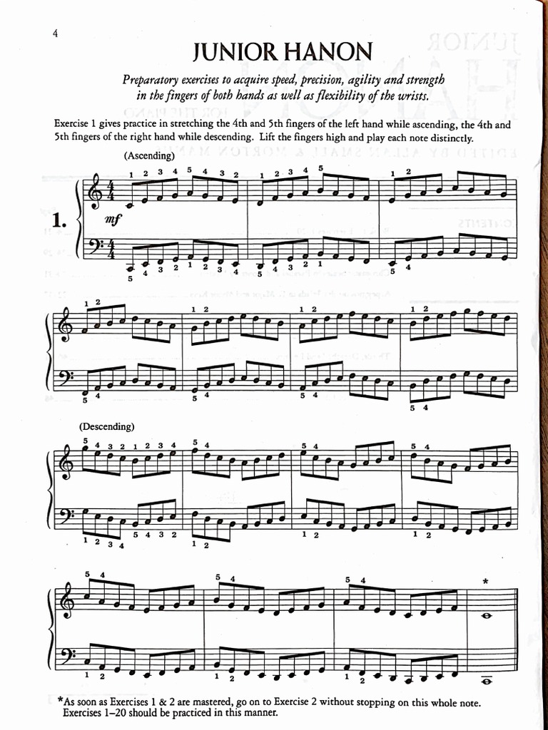 Junior Hanon Piano Exercises PDF | PDF