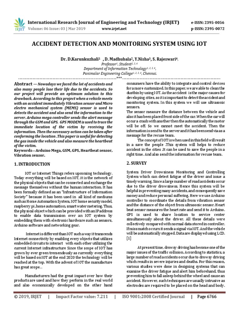 Irjet V6i3729 | PDF | Internet Of Things | Sensor
