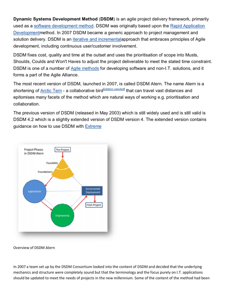 DSDM Atern Agile Project Framework Iterative Approach | PDF | Software ...