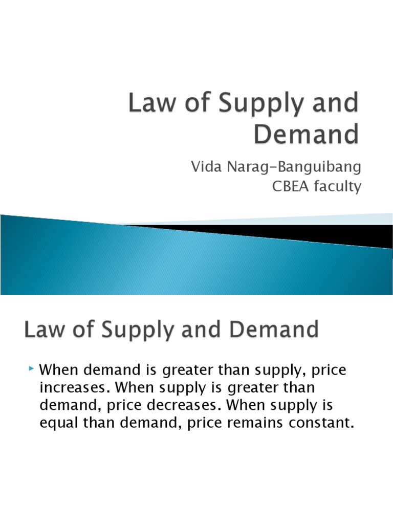 Law of Supply and Demand | PDF