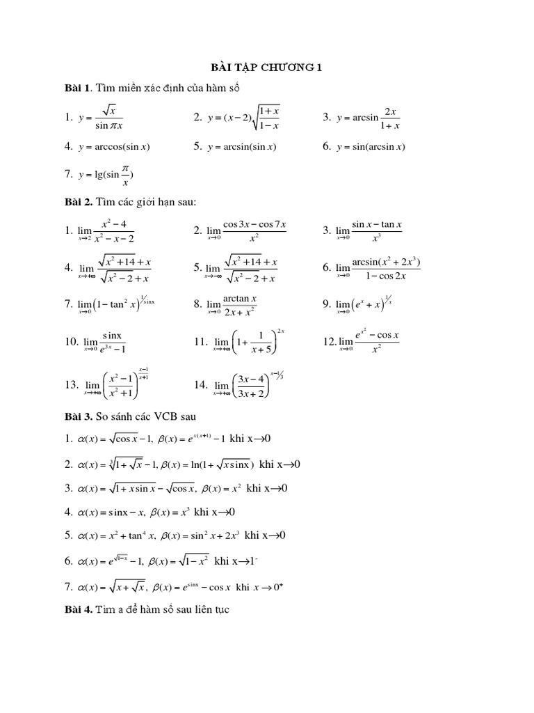 Bai Tap Chuong 1 GT SV | PDF