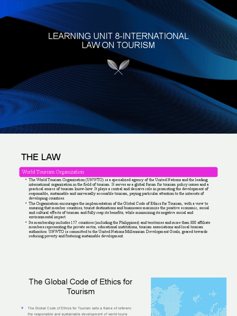 International Law On Tourism | PDF | Tourism | Natural Environment