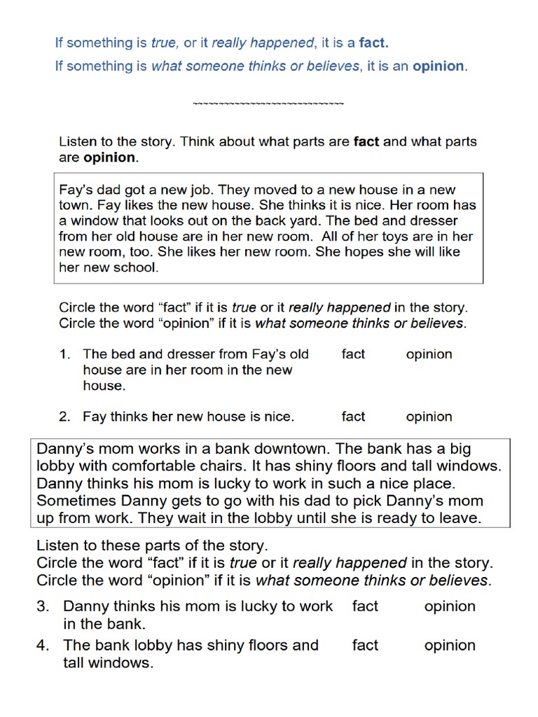 Fact VS Opinion | PDF