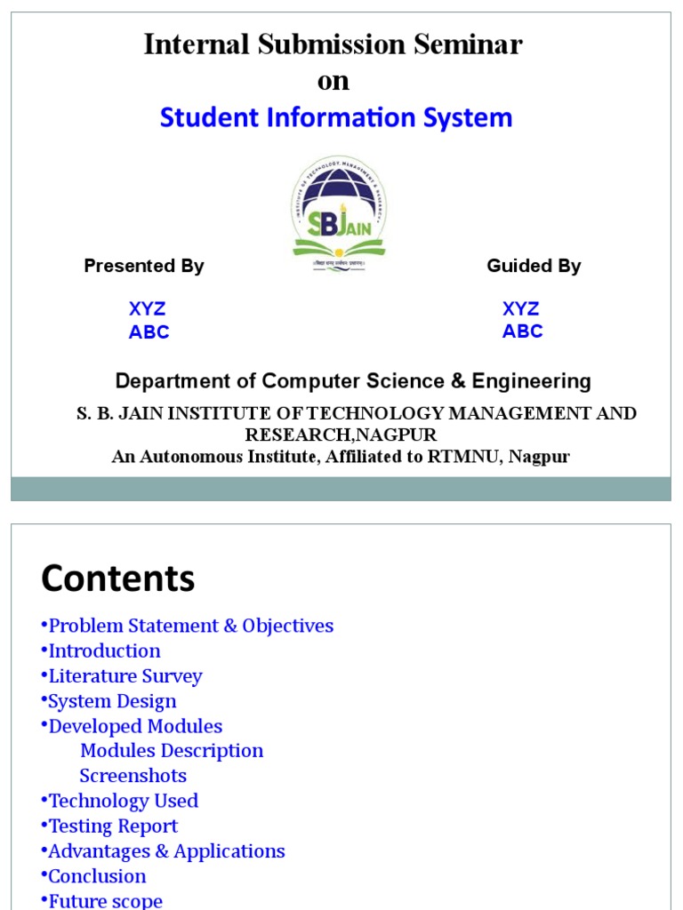 Student Info System Seminar | PDF | Screenshot | Computing