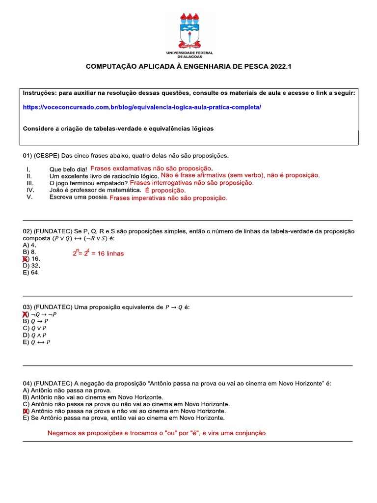 Lista de Exercícos-Resolvidos | PDF