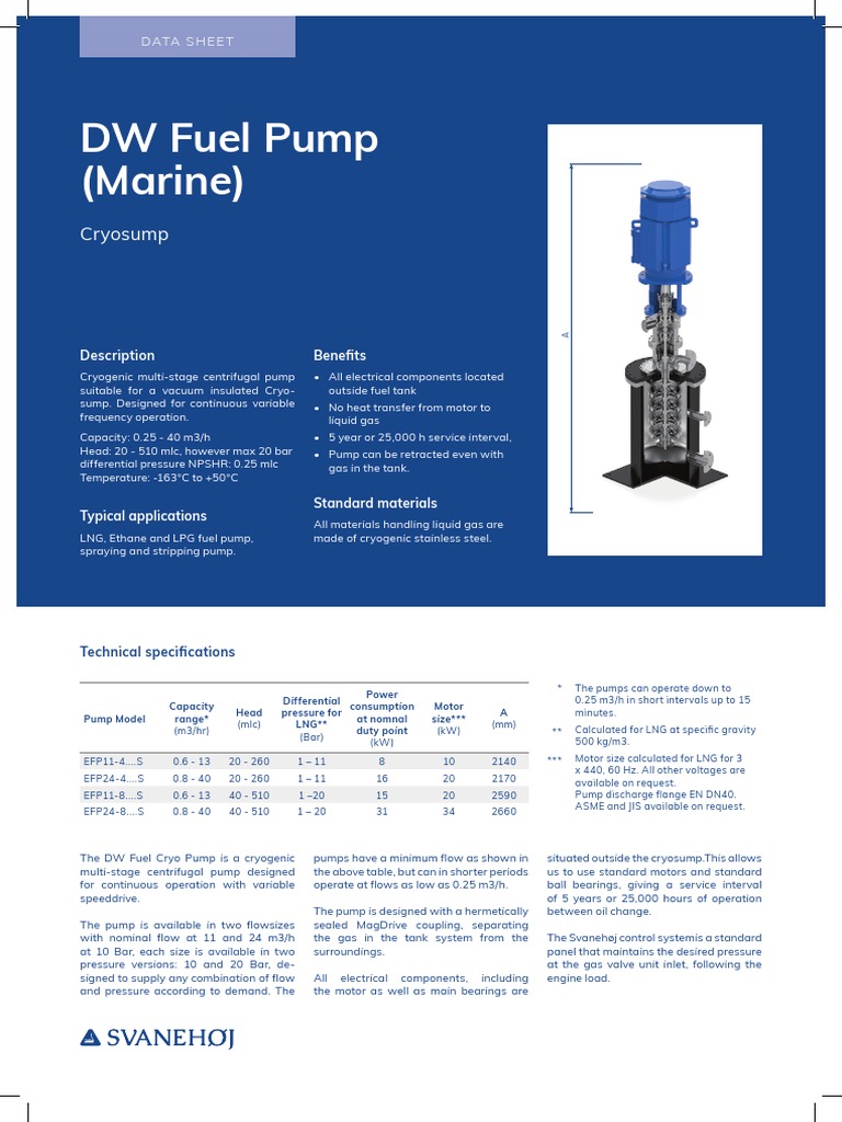 Versatile Cryogenic Fuel Pump for Marine Applications: Technical Specifications and Benefits of ...