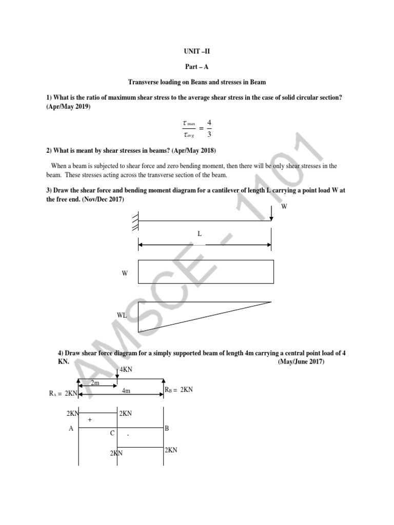 SOM Unit 2 Watermark | Download Free PDF | Bending | Beam (Structure)
