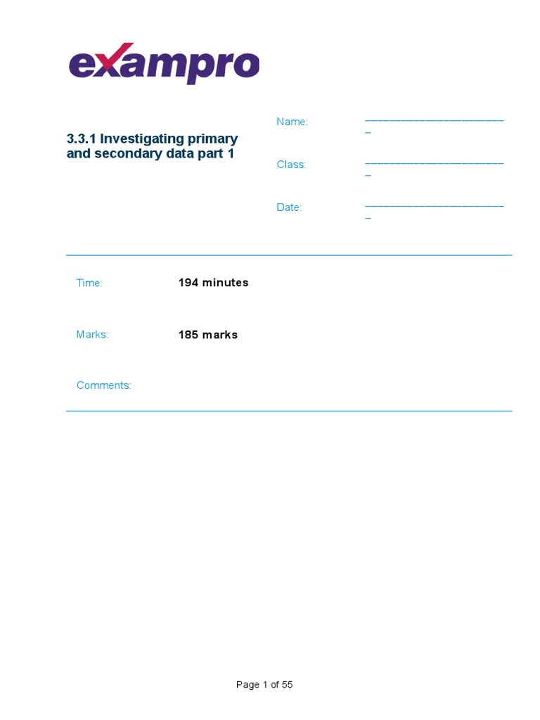 3 1 Investigating Primary And Secondary Data Part 1 Pdf Chair