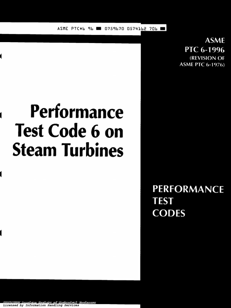 Asme PTC 6 - 1996 | PDF | Steam | Calibration