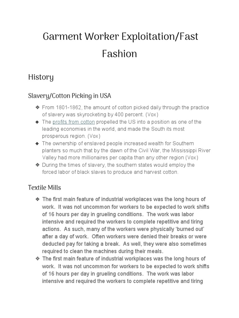 Garment Worker Exploitation Fast Fashion | PDF | Cotton | Strike Action