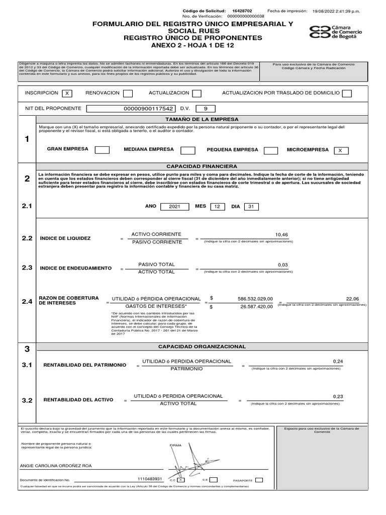 Formulario V | PDF