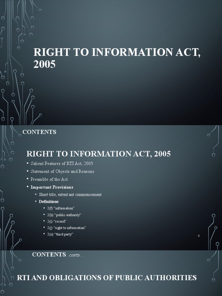 Right To Information Act 2005 Main | PDF