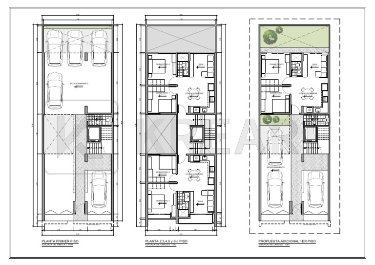 Plano de vivienda unifamiliar 8x22 | PDF