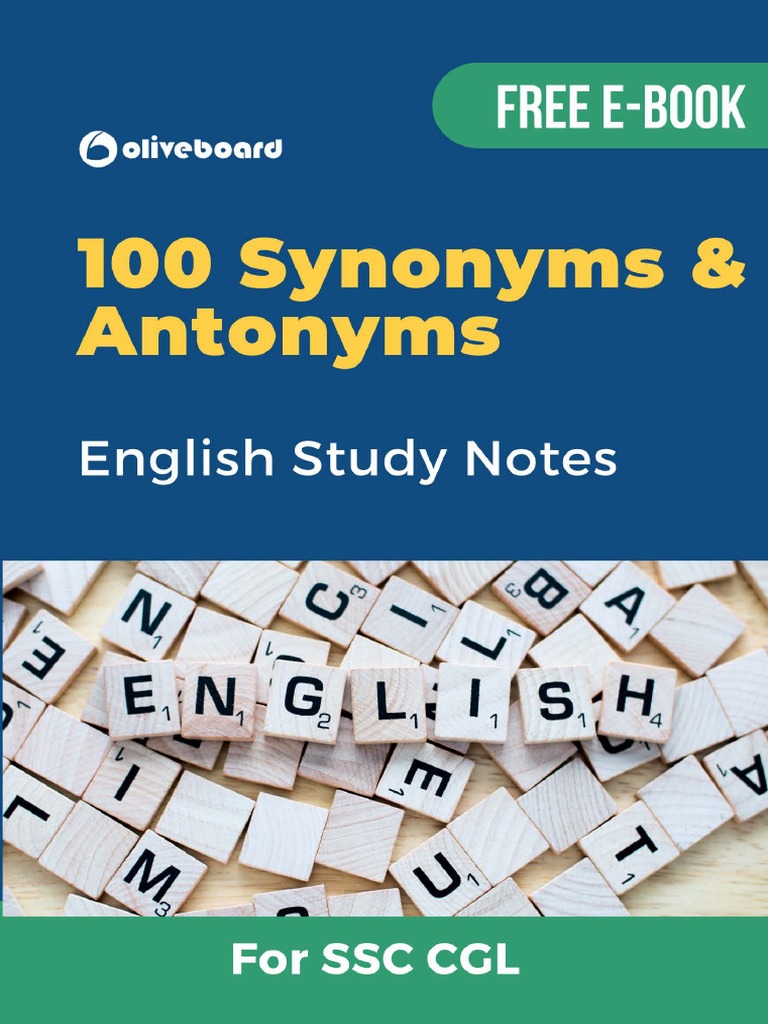 Synonyms Antonyms SSC CGL | PDF