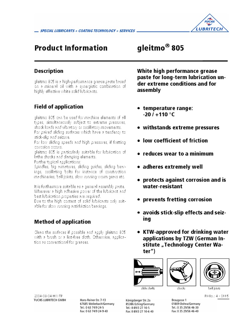 Gleitmo 805 | PDF