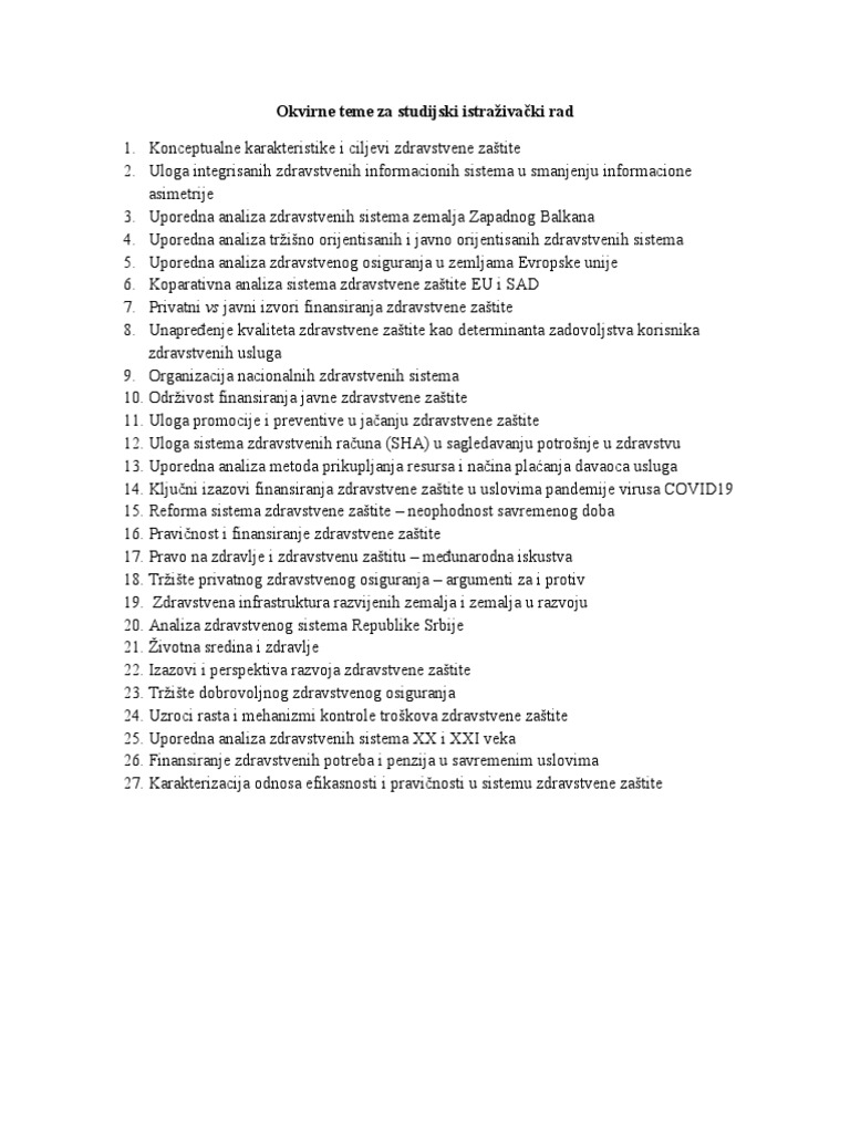Teme Za SIR | PDF