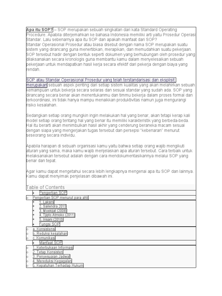 Apa Itu Sop Pdf