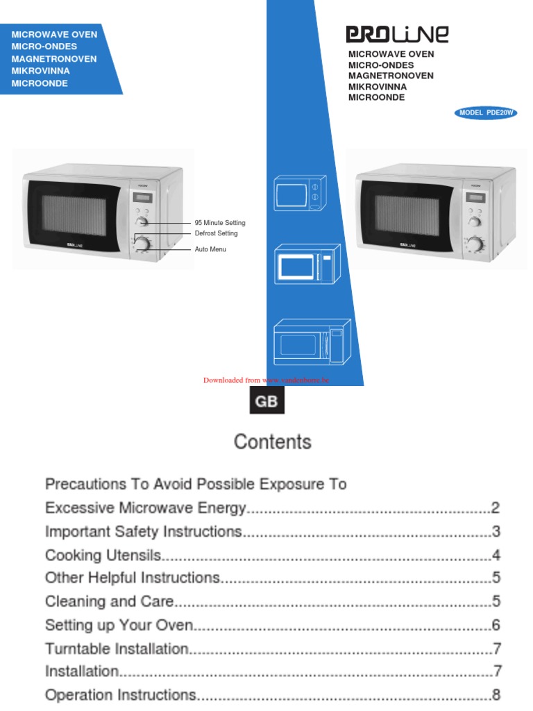 Proline PDE20W Microwave Manual | PDF
